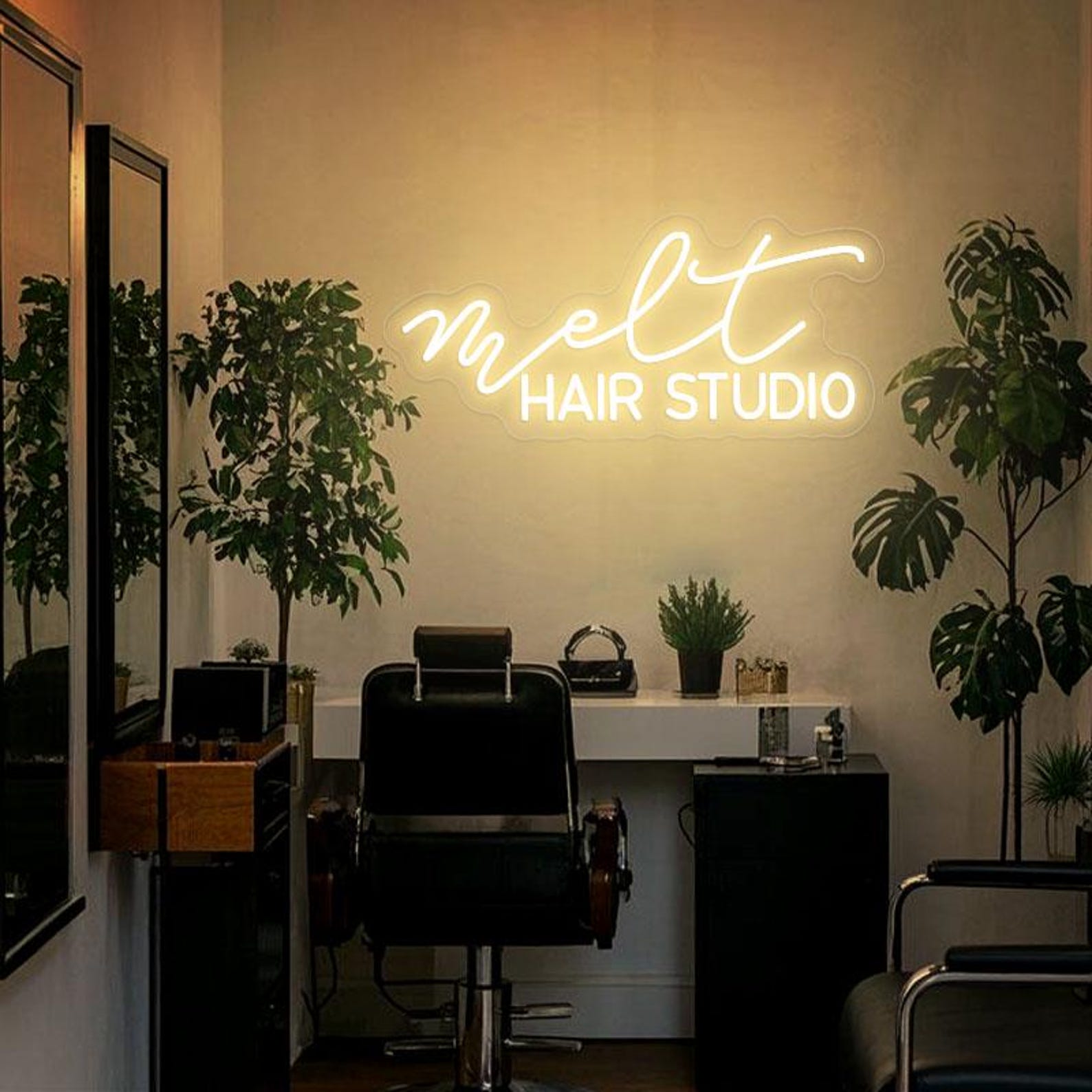 Custom Hair Studio Signboard, Custom Barber Salon Logo Neon Light, Hair ...