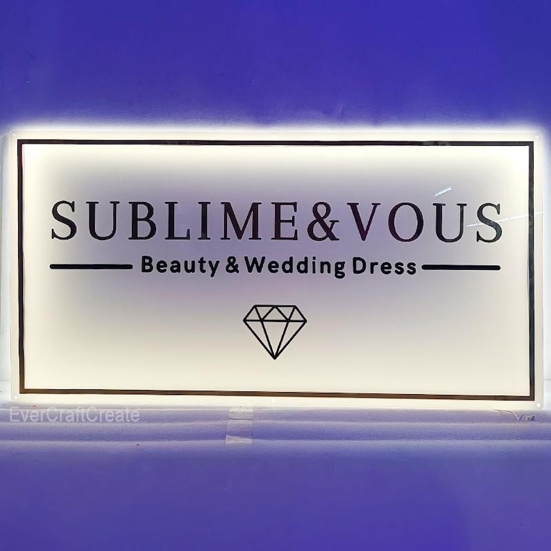 Custom Business Sign, Backlit LED Sign, Beauty Bar Sign, Custom Office ...
