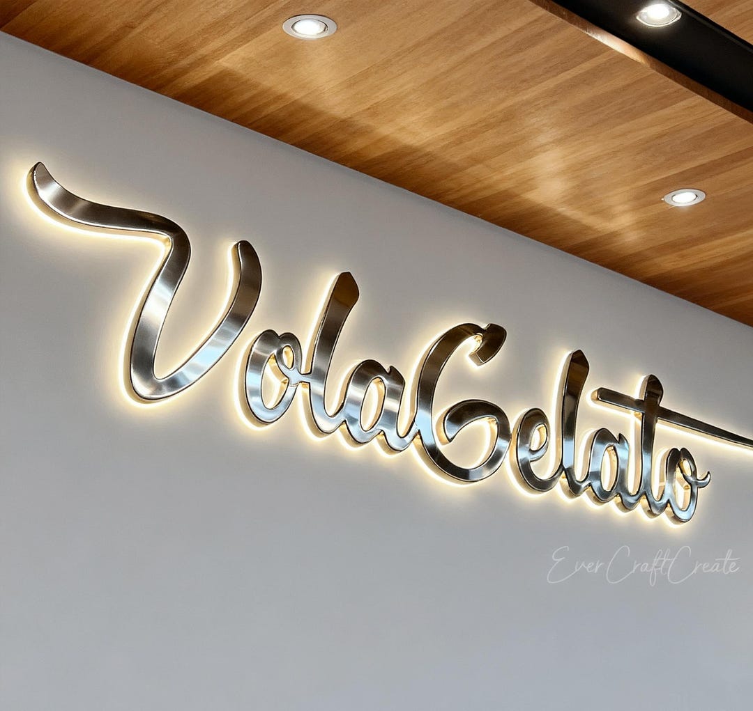 Custom Backlit 3D Logo Sign: LED Business Signboard, 3D Backlit LED ...