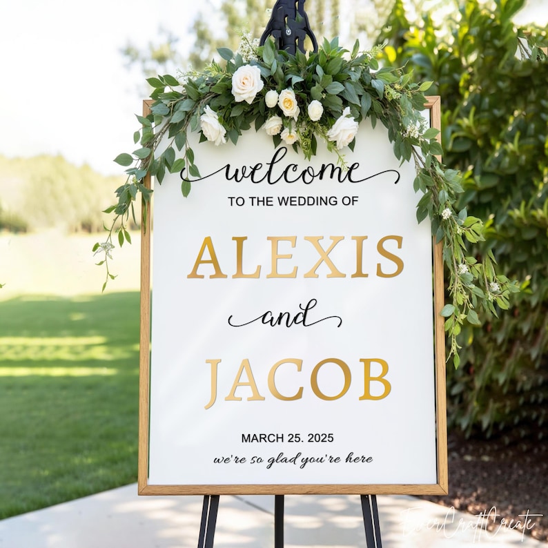 Custom 3D Acrylic Wedding Welcome Sign: Modern Reception Signage - Etsy