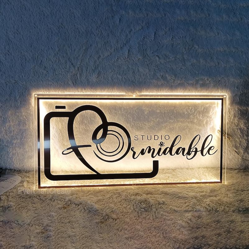 Custom Business Sign, Backlit LED Sign, Beauty Bar Sign, Custom Office ...