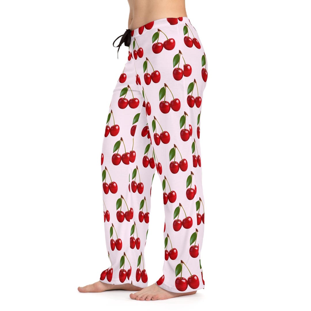 Cherry Blossom Women's Pajama Pants, Cozy Lounge Wear, Cute Sleepwear ...