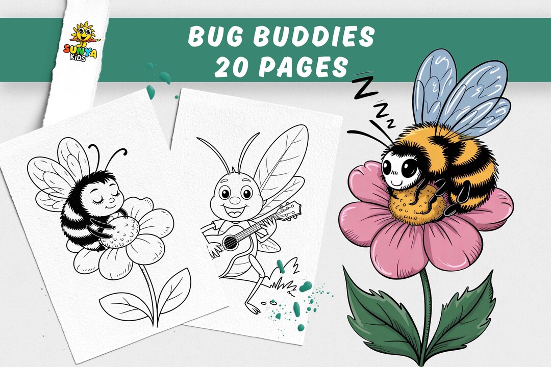 20 Adorable Bug Buddies Coloring Pages Simple Fun Insect Friends for ...