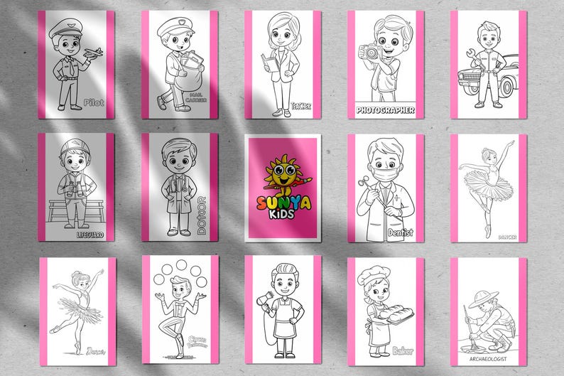 28 Easy Professions Coloring Pages for Kids Digital Download Bundle Fun ...