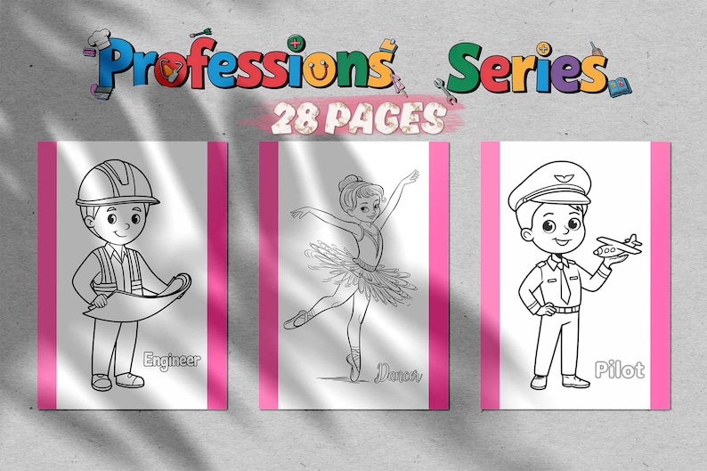 28 Easy Professions Coloring Pages for Kids Digital Download Bundle Fun ...