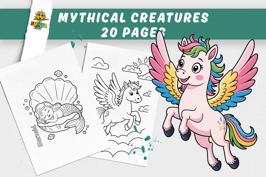 20 Easy Kid Mythical Creatures Coloring Pages for Kids | Fun and Simple ...