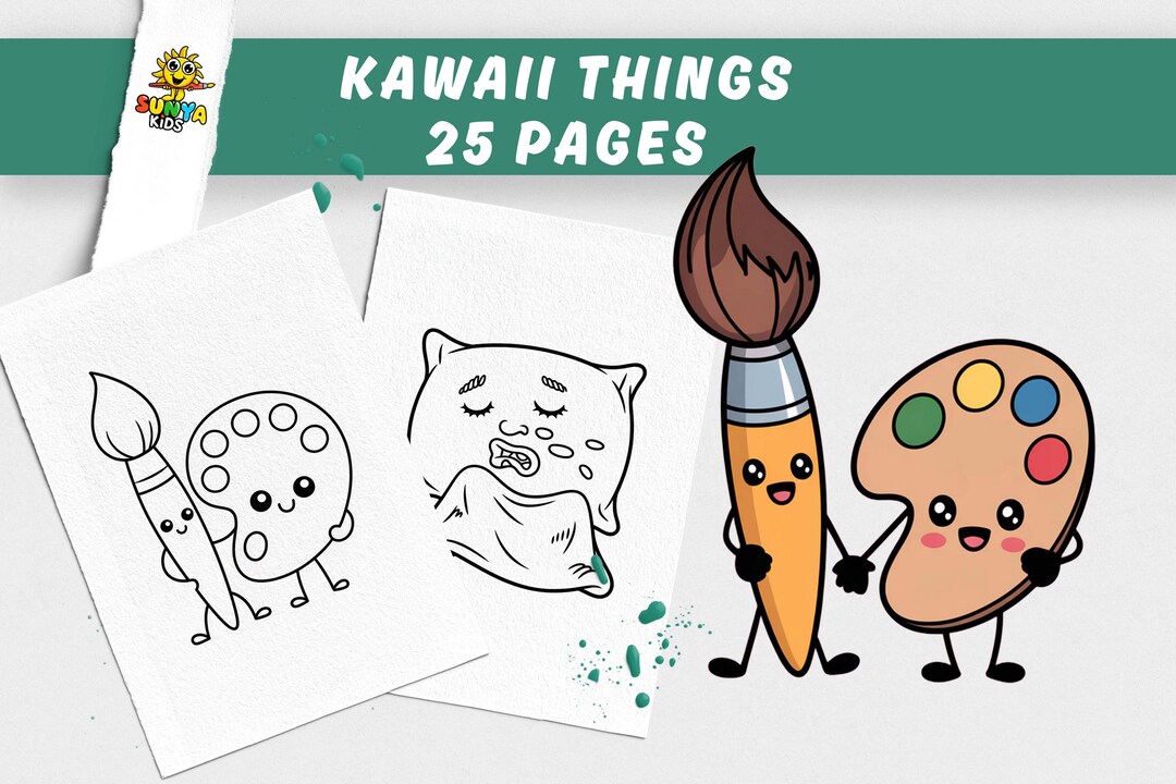 Kawaii Coloring Book: 25 Cute Pages for Toddlers (digital Download) - Etsy