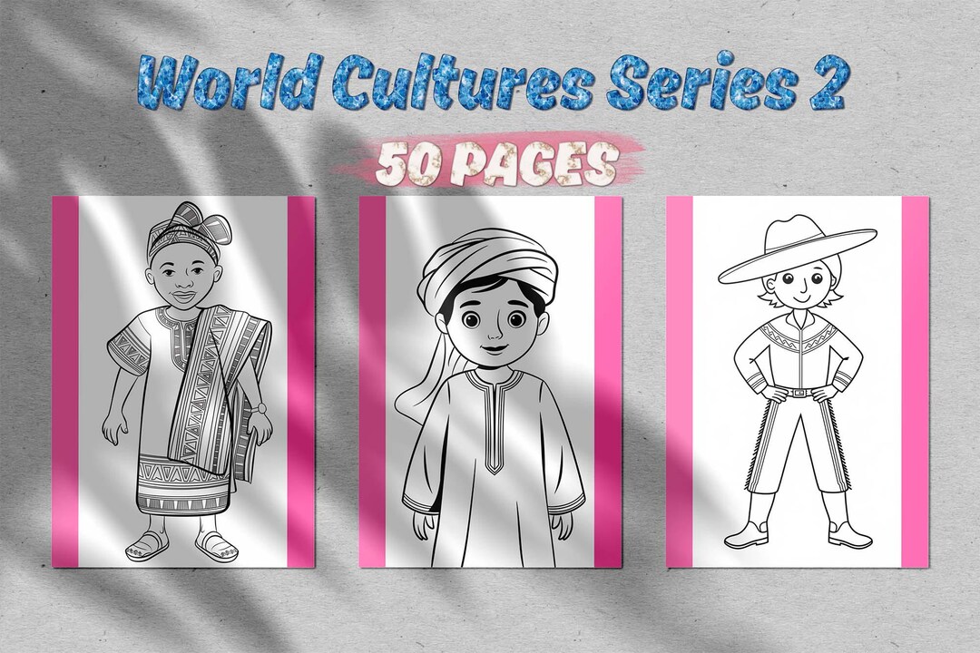World Cultures Coloring Book, Educational Kids Activity (PDF & PNG) - Etsy