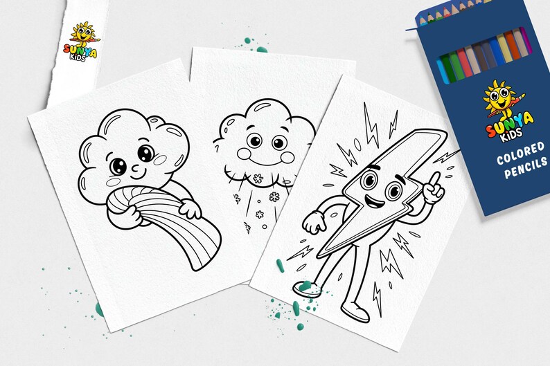 20 Cute Weather Friends Coloring Pages for Kids Easy & Fun Weather ...