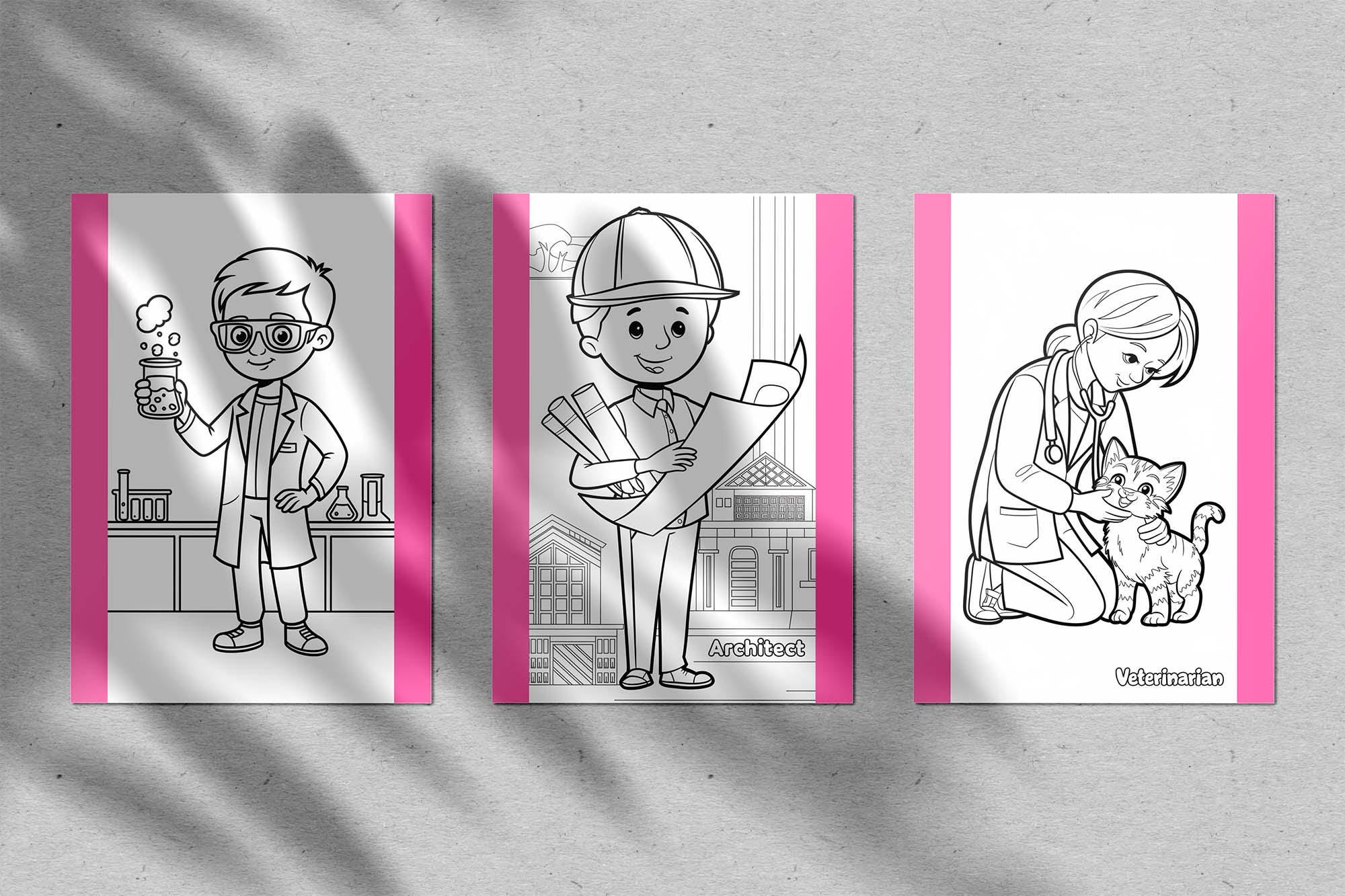 28 Easy Professions Coloring Pages for Kids Digital Download Bundle Fun ...