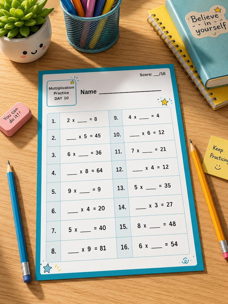 Grade 3 Multiplication Worksheets | Times Tables Practice PDF (instant ...