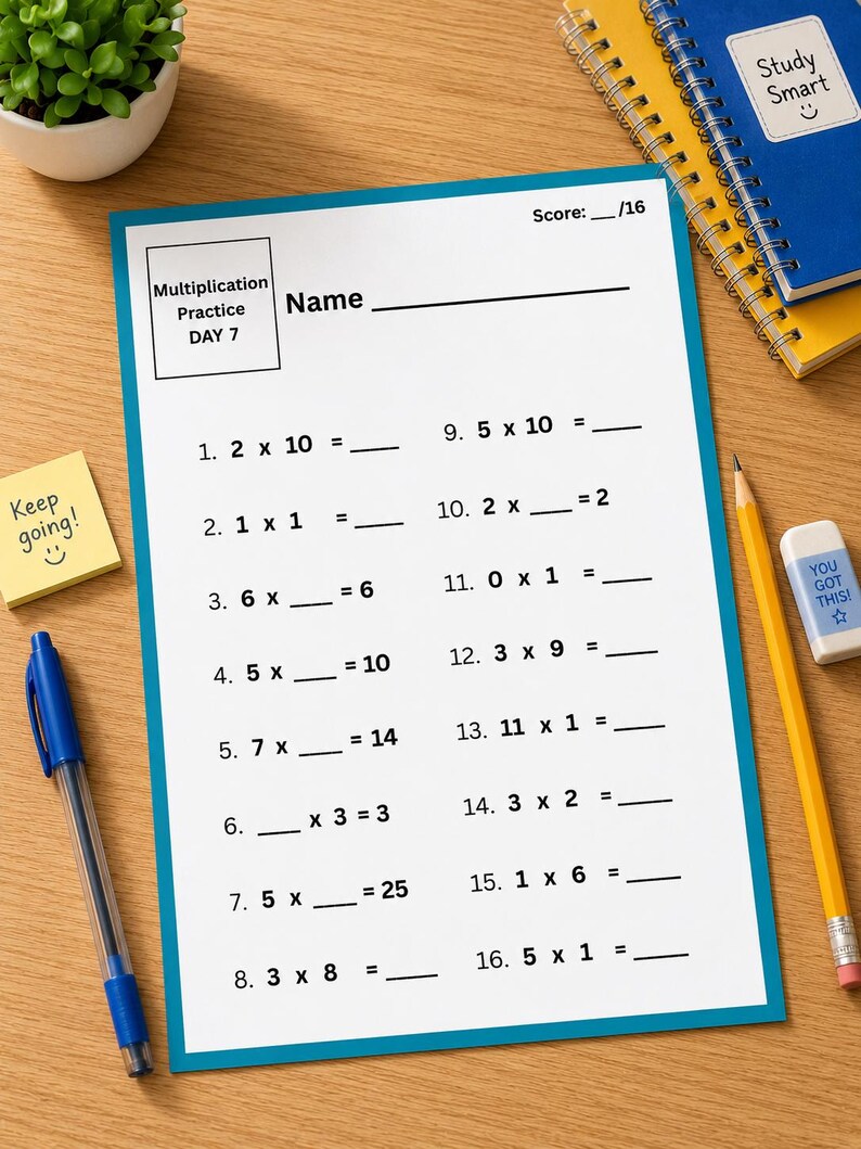 Grade 3 Multiplication Worksheets | Times Tables Practice PDF (instant ...