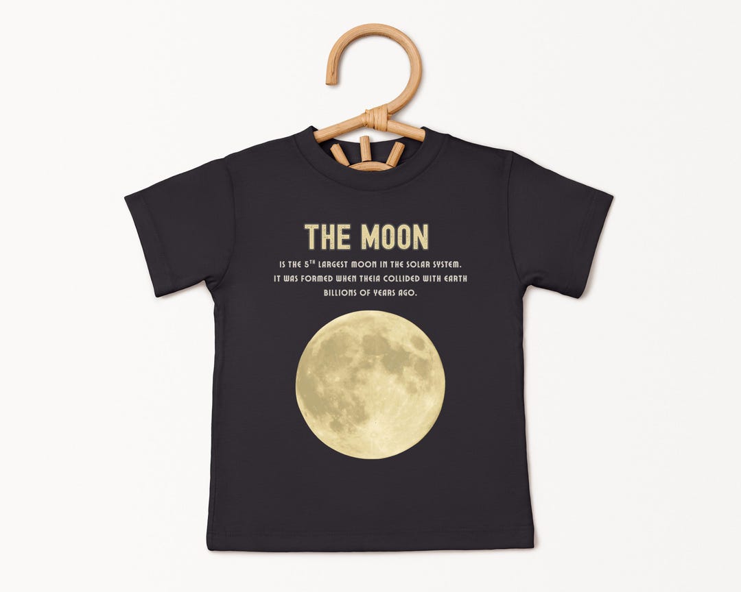 Moon Design Shirt, Moon Facts for Kids, Moon Atmosphere Tee, Moon Facts ...