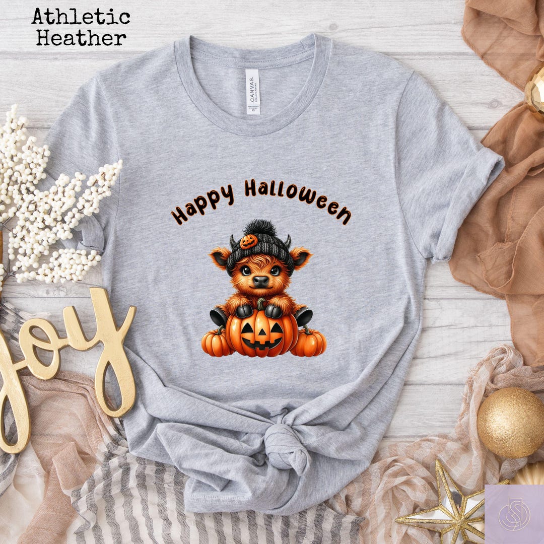 Cute Happy Halloween Calf Shirt, Spooky Season Farm Animal, Witchy Cow ...