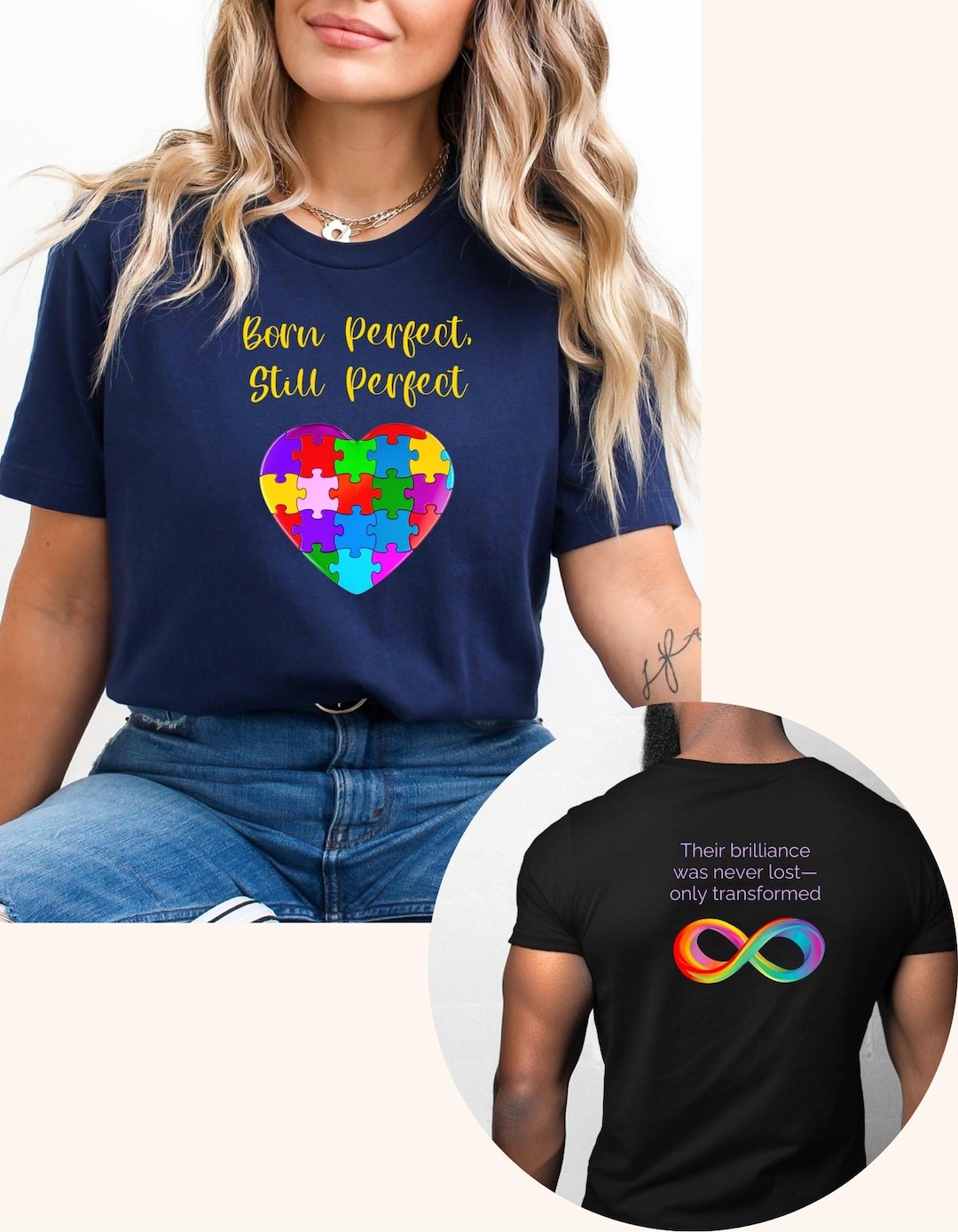 Autism Awareness 2-sided, Puzzle Pieces Tee, Neurodiversity Shirt, in ...