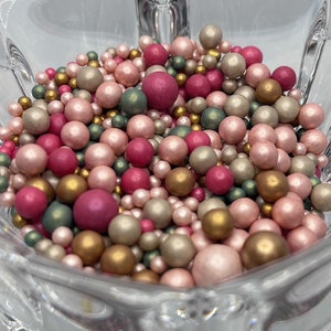 FLORAL BLOOM Sprinkle Mix | Gold and Pink Sprinkles | Handmade Sugar ...