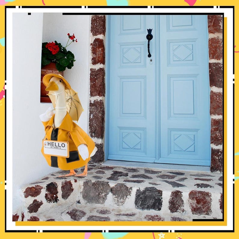 Raincoat Porch Goose Outfit for 23 Inch Statue – Personalized Name Sign ...