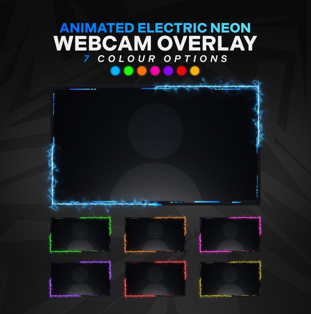 Animated Neon Webcam Overlay | 7 Color Webcam Frames for Twitch, Kick ...