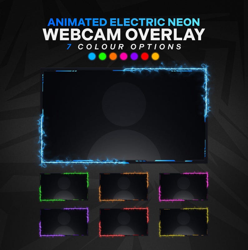 Animated Neon Webcam Overlays – 7 Color Stream Frames for Twitch, Kick ...