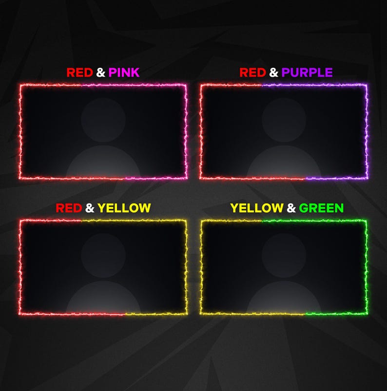 Animated Neon Electric Webcam Overlay Bundle - 21 Two-tone Webcam ...