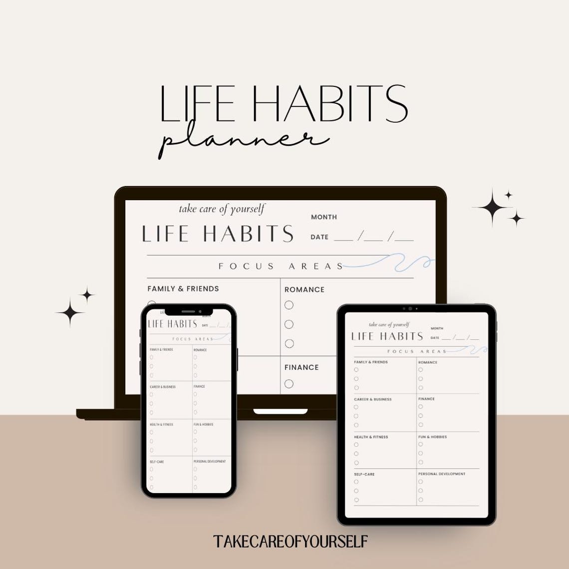 Life Habits Planner, Life Habits Template, Habits, Goals, Well-being ...