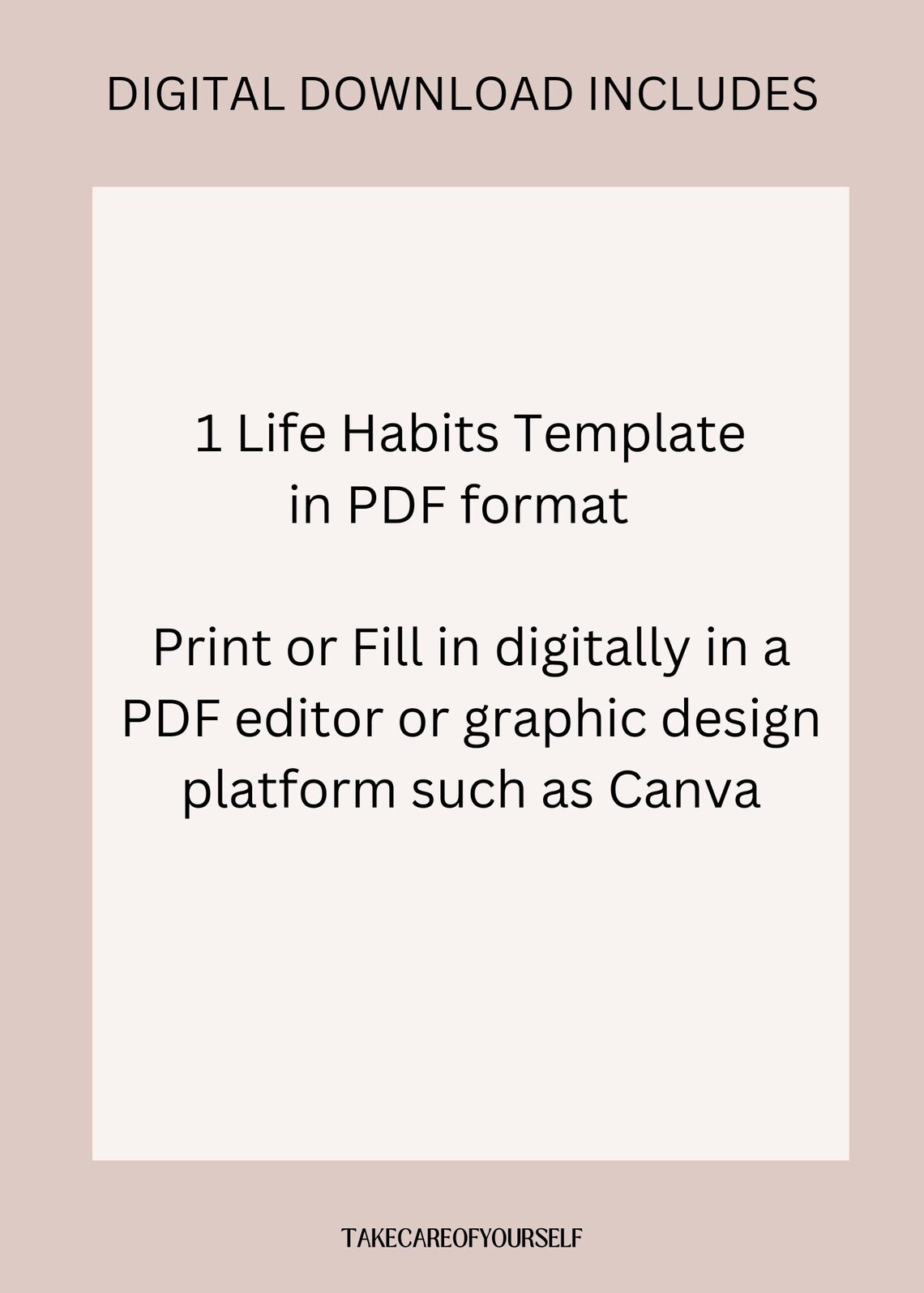 Life Habits Planner, Life Habits Template, Habits, Goals, Well-being ...