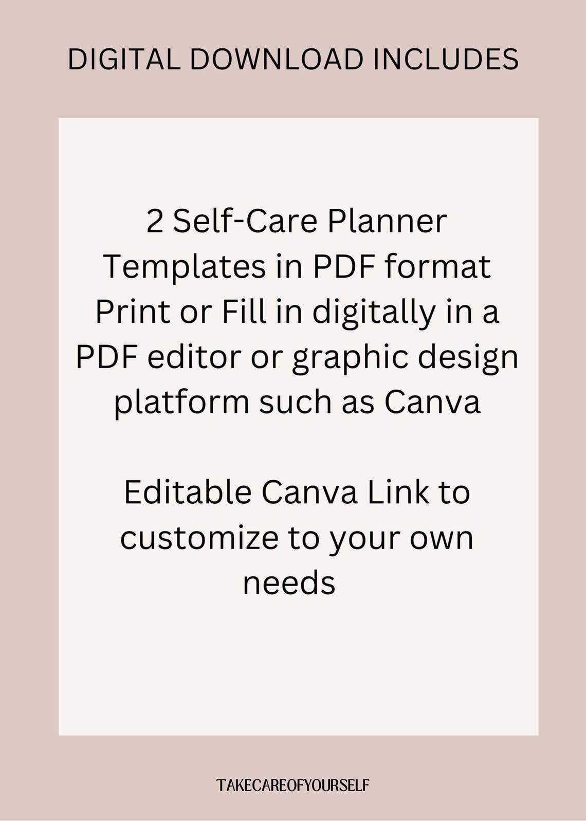 Self-care Planner, Self-care Template, Self-care Habits, Self-care ...