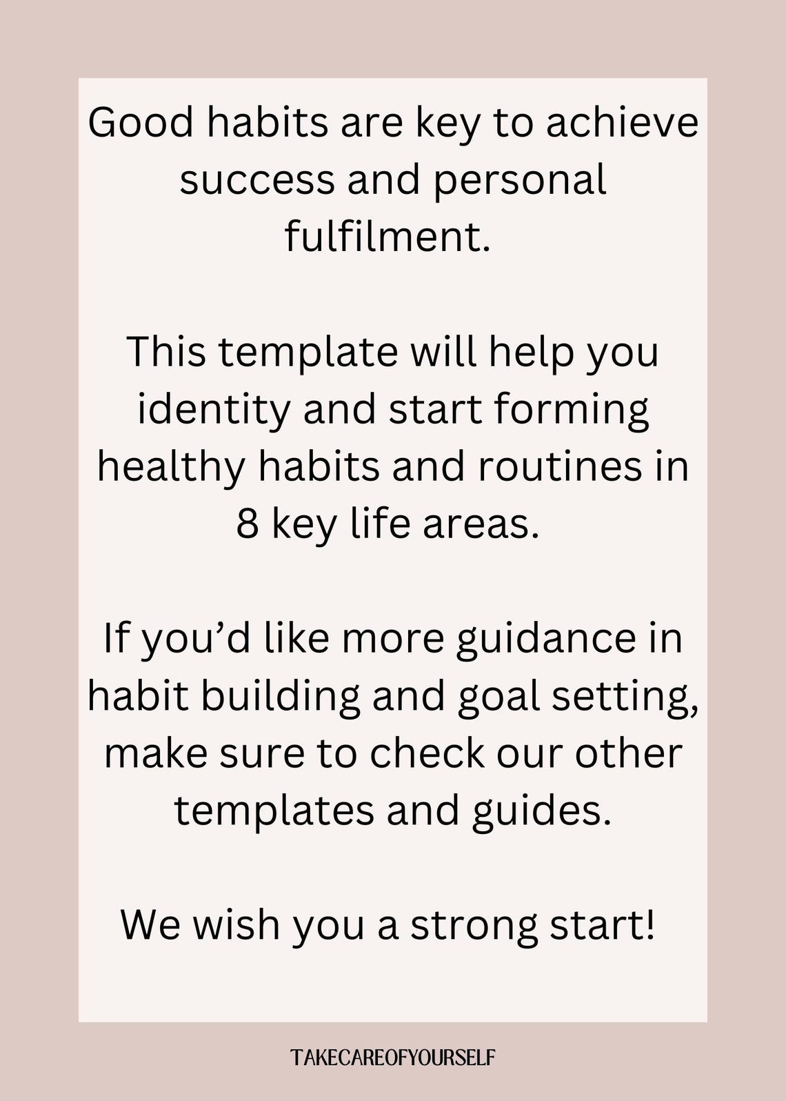 Life Habits Planner, Life Habits Template, Habits, Goals, Well-being ...