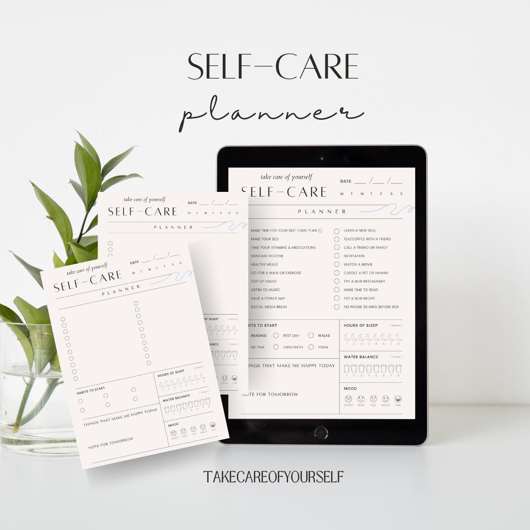 Self-care Planner, Self-care Template, Self-care Habits, Self-care ...