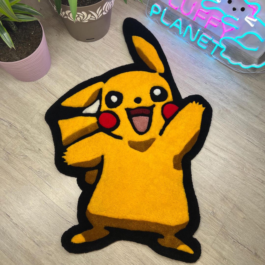 Custom Pikachu Rug Handmade Anime Carpet With Any Your Design - Etsy