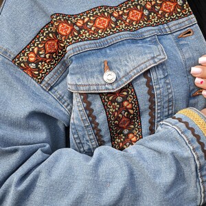 Plus Size Denim Jacket, Jean Blazer With Back Embroidery, Sustainable ...