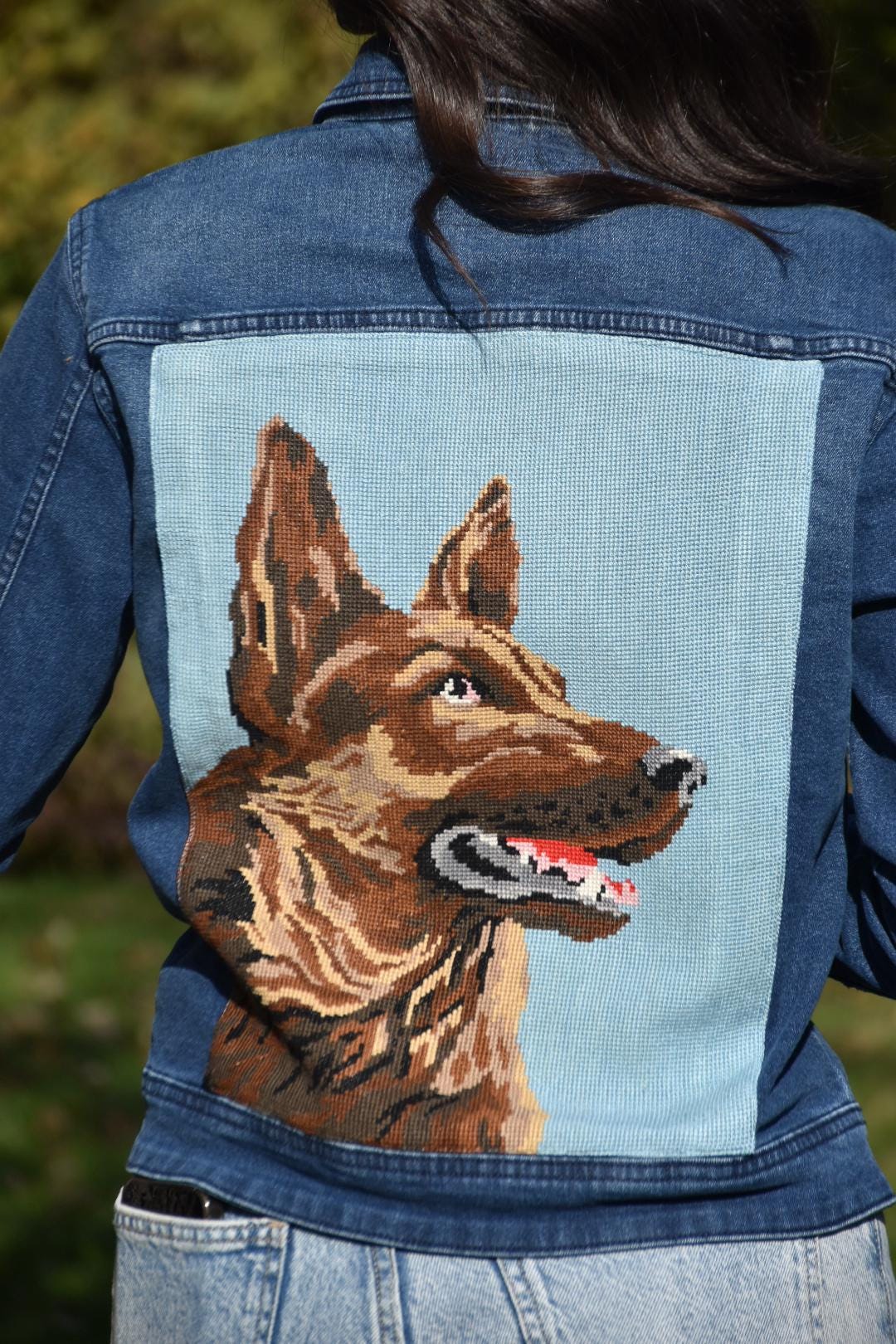 Women Jean Jacket With Back Embroidery, Sustainable Upcycled ...