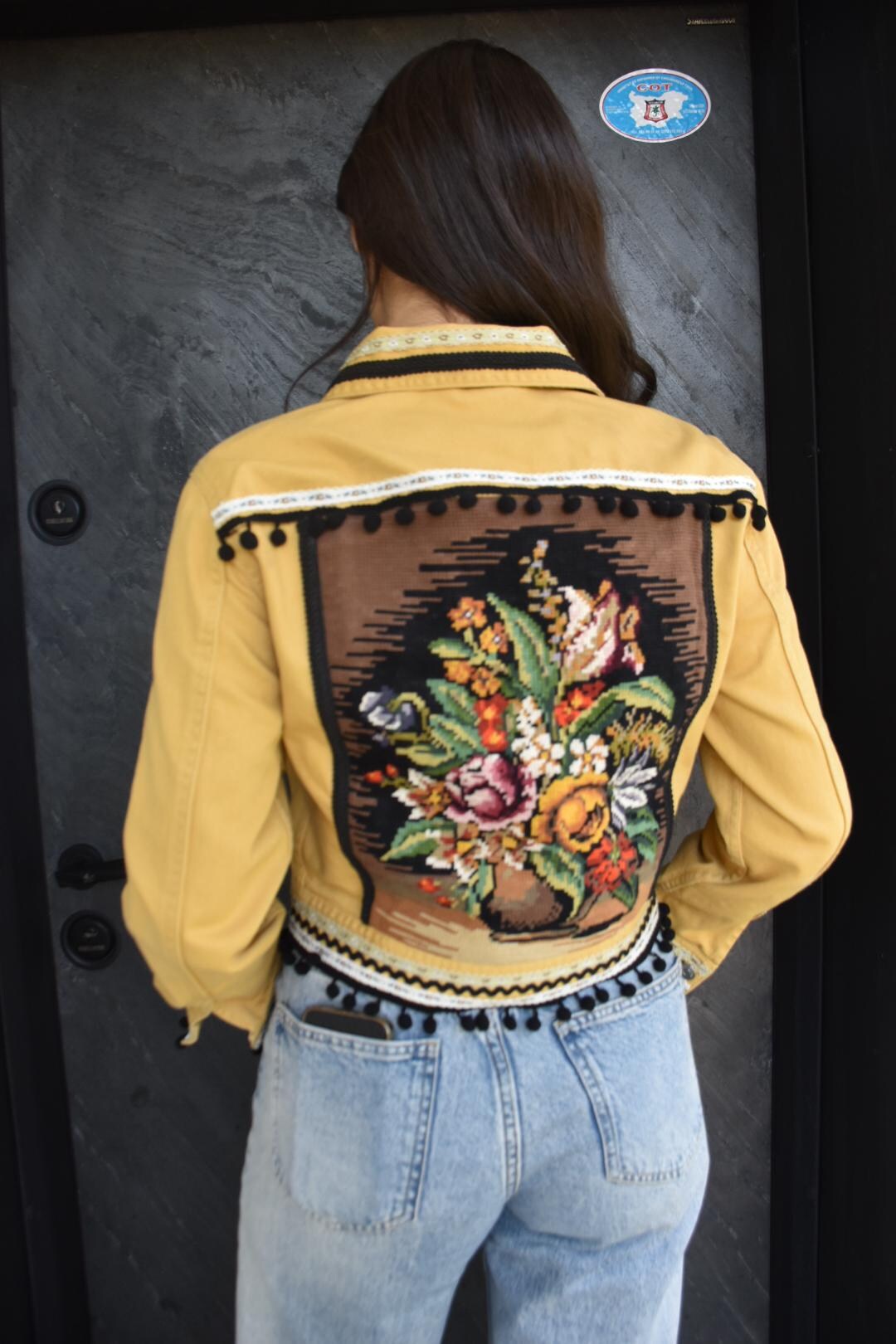 Women Denim Jacket With Back Embroidery, Oversized, Sustainable ...