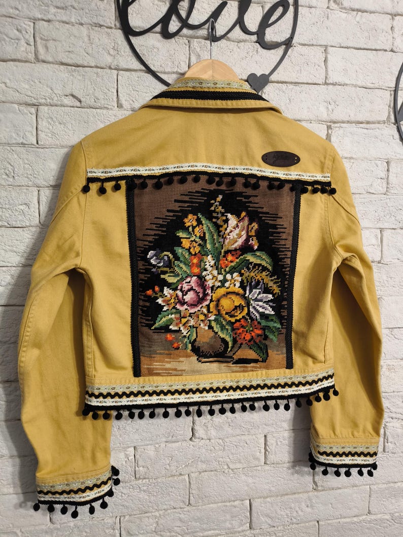 Women Denim Jacket With Back Embroidery, Oversized, Sustainable ...