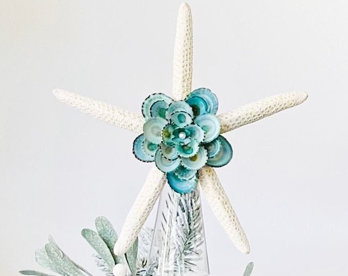 Seashell Christmas Tree Topper: White Coastal Beach Decor - Etsy