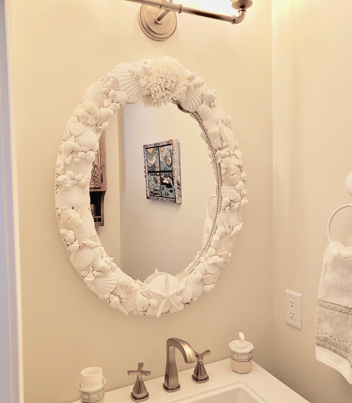 Seashell Mirror - 24" X 30" - Made to Order - Beach Decor Coastal Sea ...