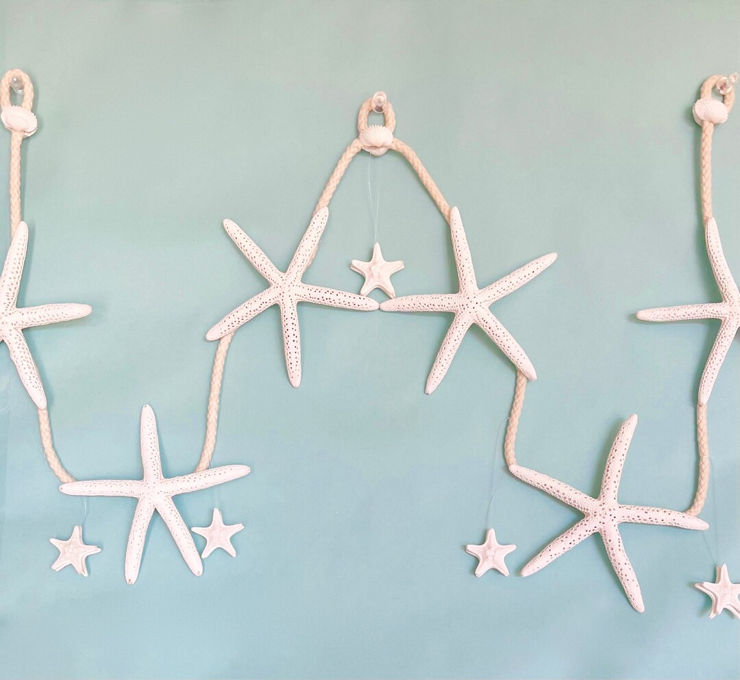 Beach Decor - Starfish Garland - Coastal Door Decor Star Fish Natural ...