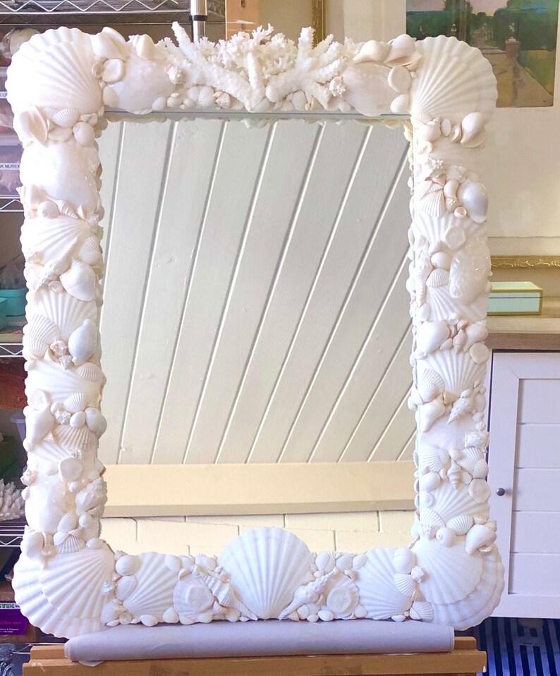Beach Decor - Large Seashell Mirror - 24" X 30" Made to Order - Etsy