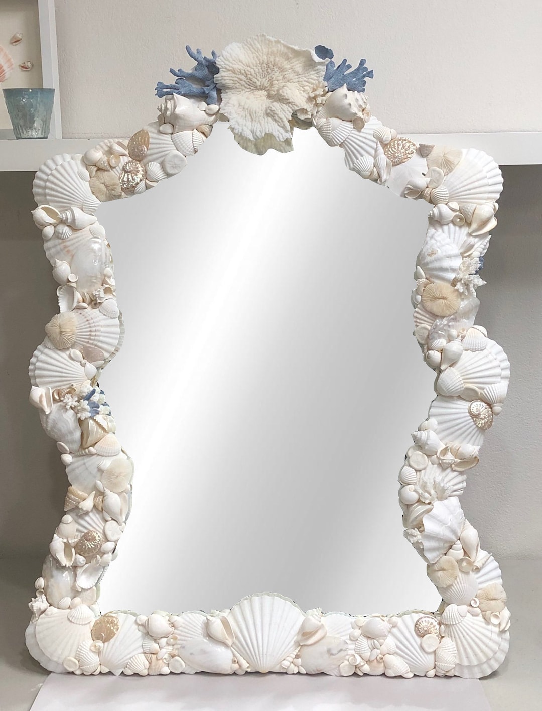 Beach Decor - Seashell Mirror - Made to Order - Coastal/nautical/sea ...