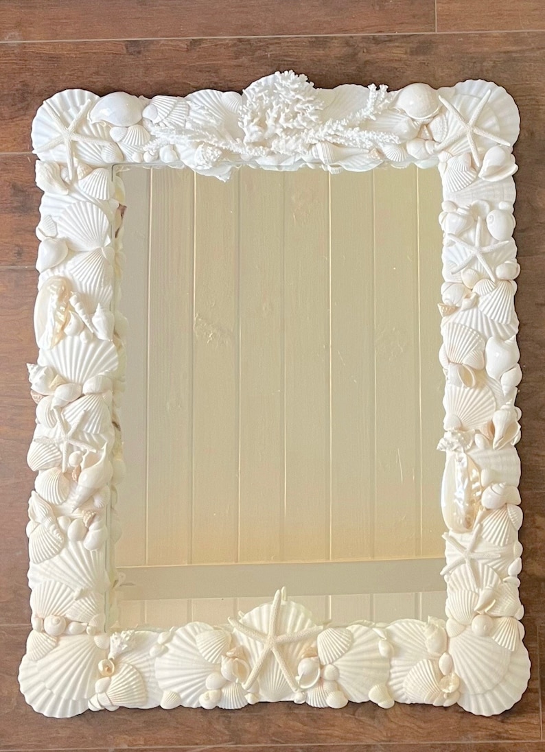 Beach Decor - Large Seashell Mirror - 24" X 30" Made to Order - Etsy