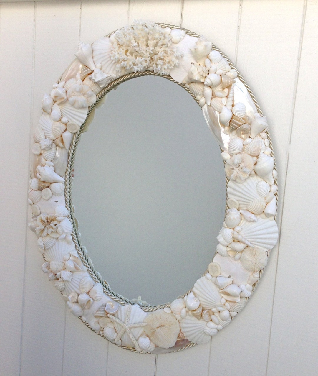 Seashell Mirror - 24" X 30" - Made to Order - Beach Decor Coastal Sea ...