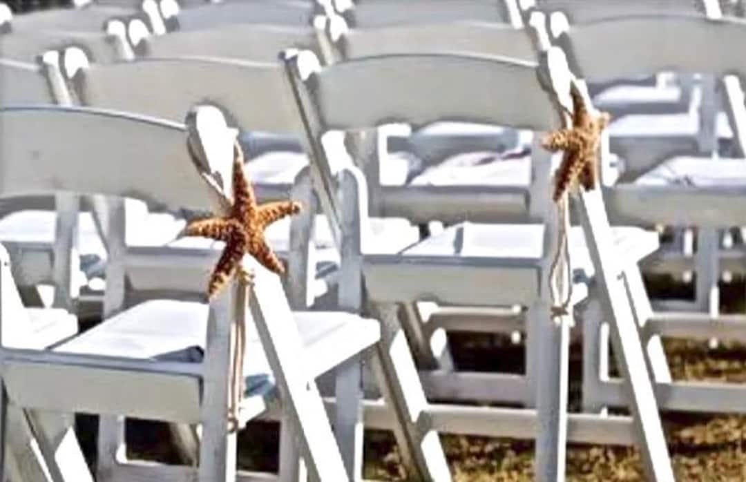 Beach Wedding Decor Starfish Chair Decoration - Aisle Marker Star Fish ...