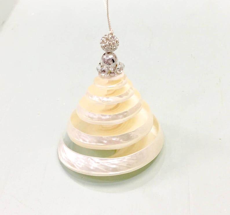 Beach Christmas Ornament Spiral Cut Troca Shell With - Etsy