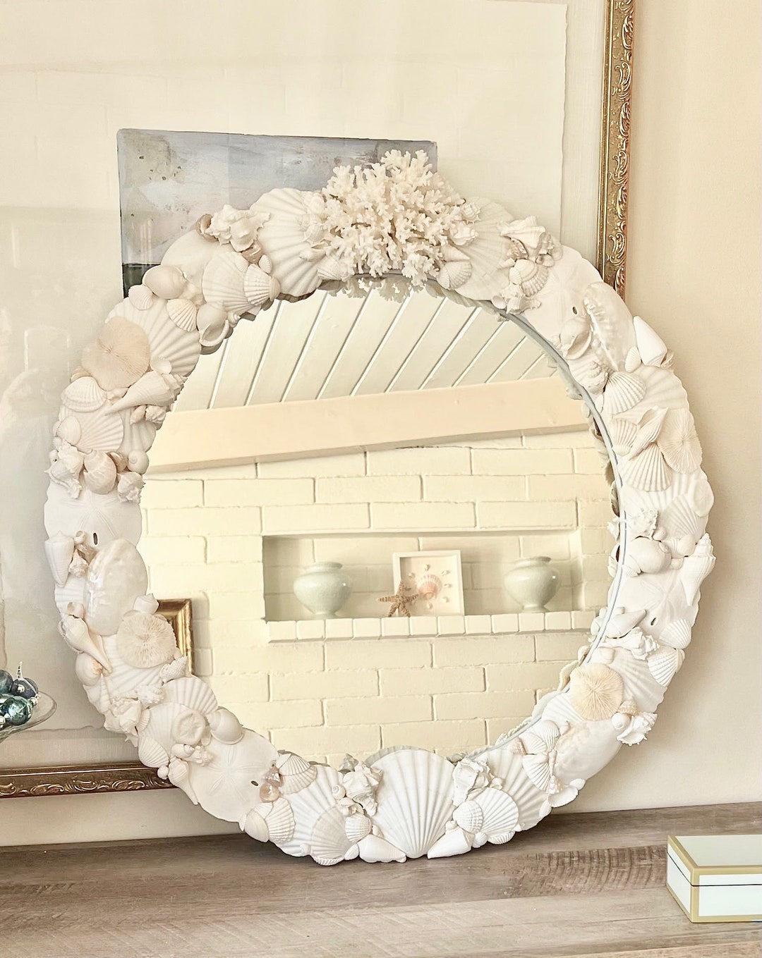 Seashell Mirror Made to Order Beach Decor Coastal Sea Shell Nautical - Etsy