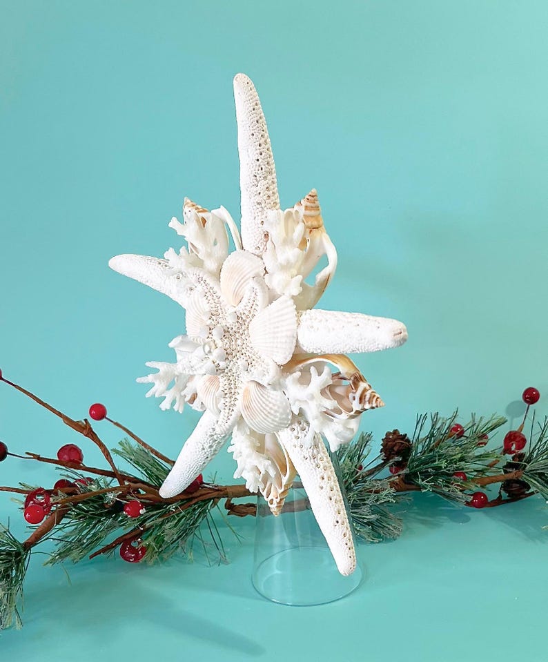 Starfish Christmas Tree Topper - Coastal Christmas Decor Beach ...