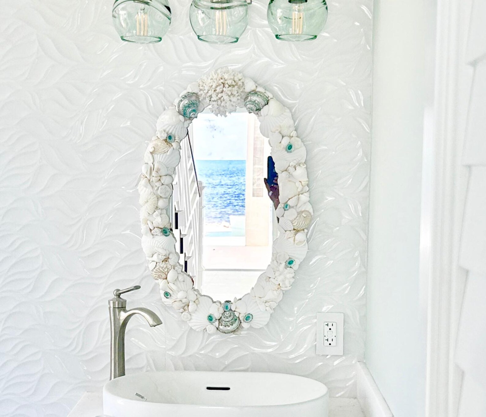 Seashell Mirror – Handmade Coastal Beach Decor, 18x24 Oval Wall Art - Etsy