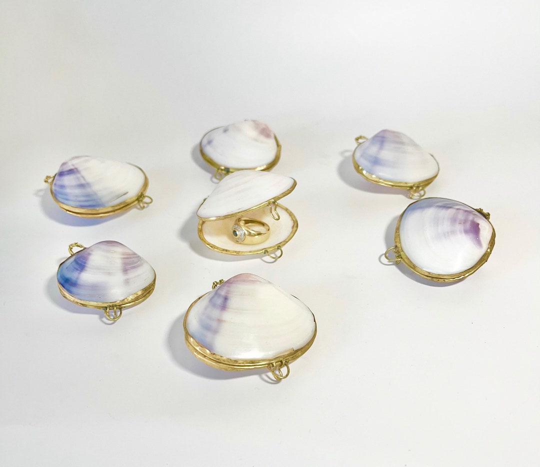Shell Box - Seashell Ring Box, Beach Wedding, Perfume Holder, Pill Box ...