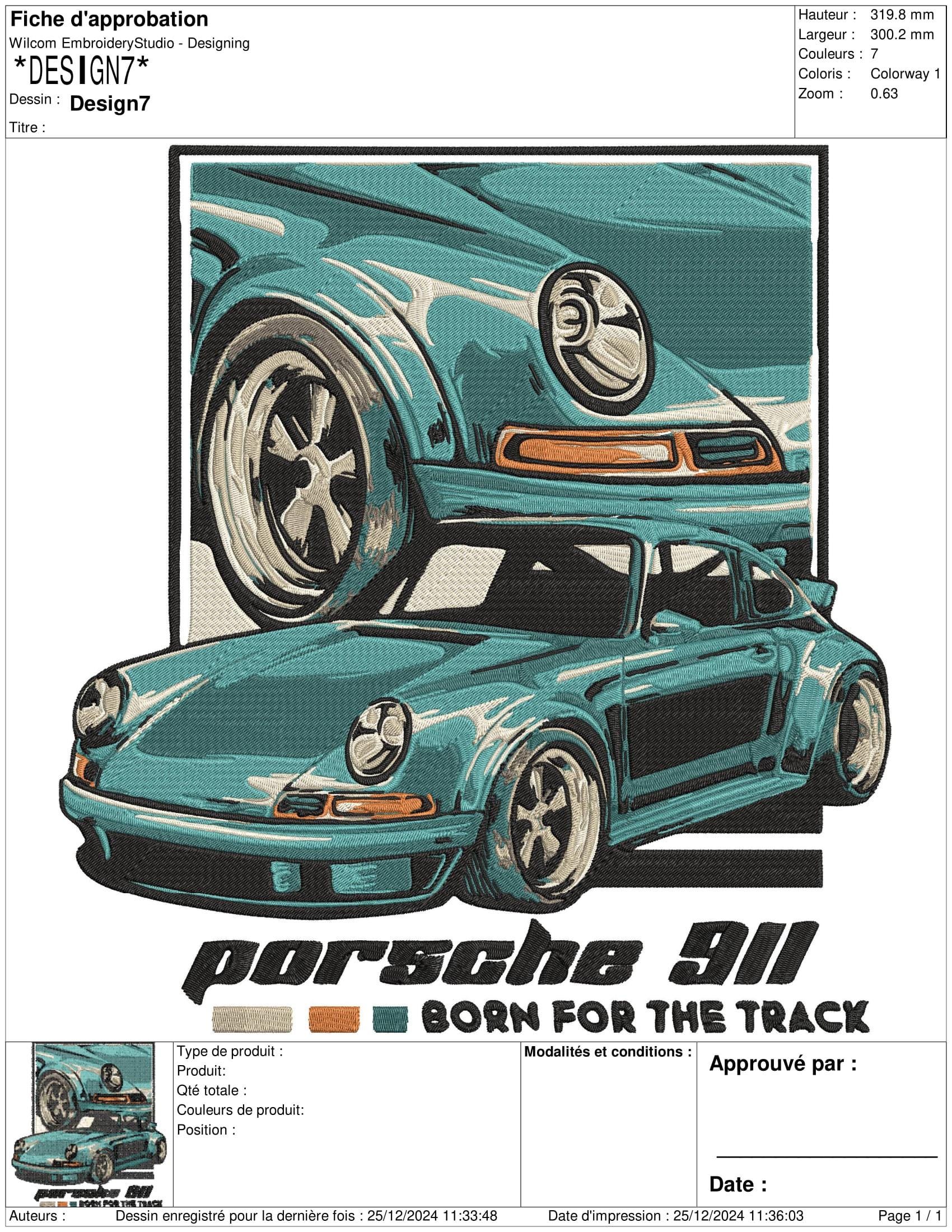 Porsche 911 Embroidery Design, Machine Embroidery Designs, Embroidery ...