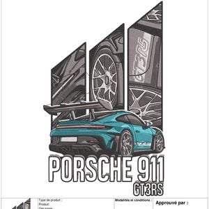 Porsche 911 GT3 RS Embroidery Design, Machine Embroidery Designs ...
