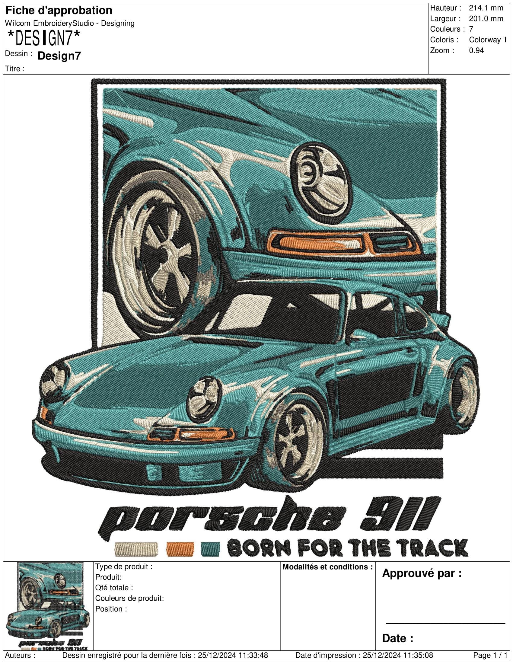 Porsche 911 Embroidery Design, Machine Embroidery Designs, Embroidery ...